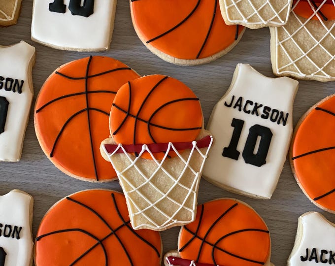 Basketball Decorated Sugar Cookies , Sports Cookies - Etsy