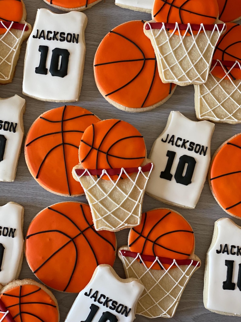 Basketball Decorated Sugar Cookies , Sports Cookies - Etsy