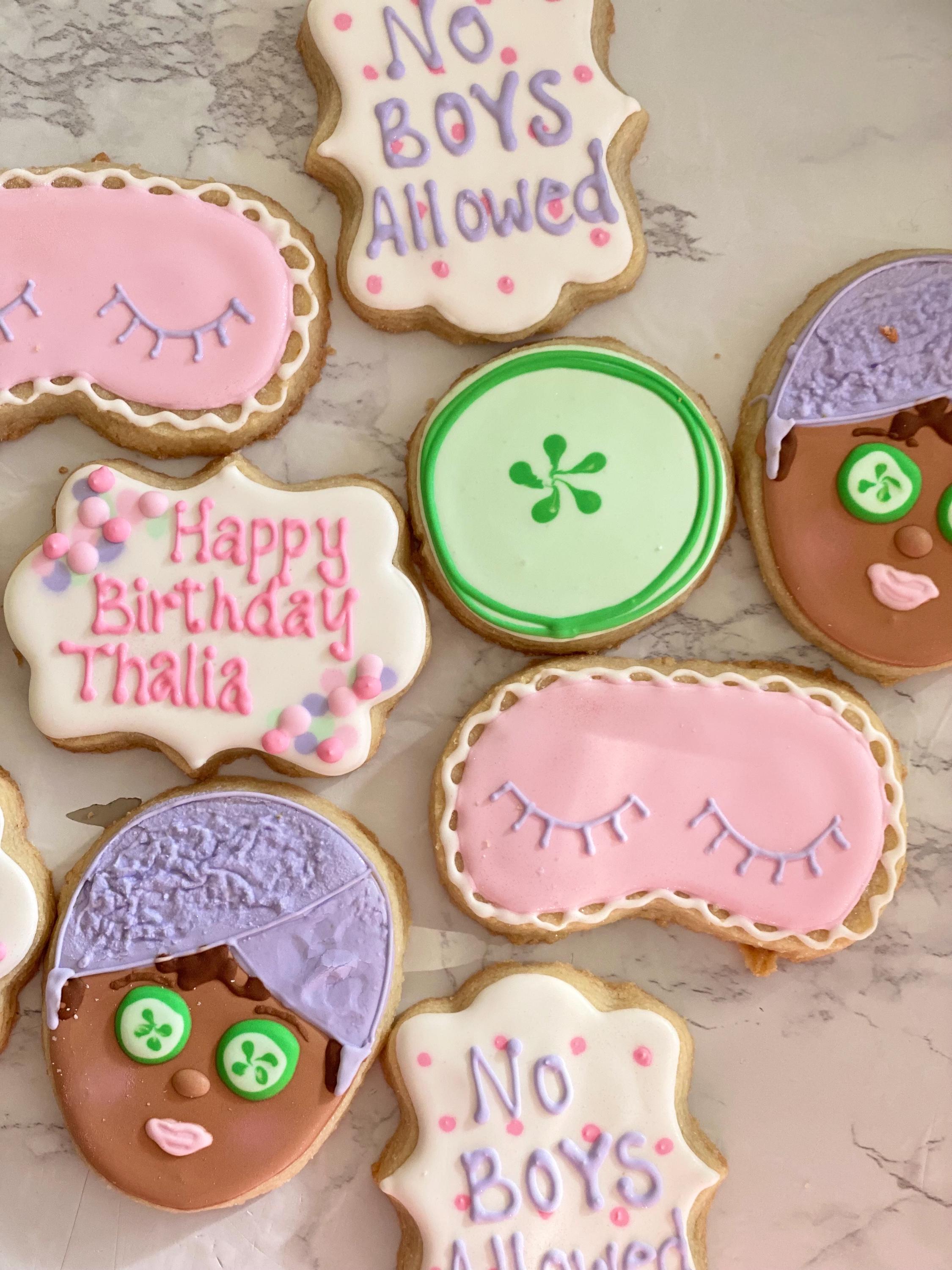 Spa Party Cookies, Custom Vanilla Almond Sugar Cookies, 1 Dozen - Etsy