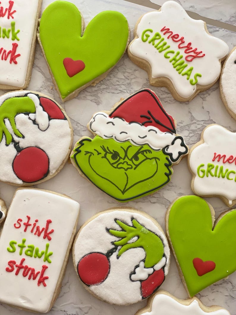 Grinch Sugar Cookies, Grinchmas Christmas Gifts - Etsy