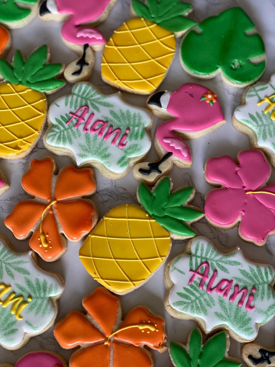 Beach Luau Decorated Sugar Cookies , 1 Dozen, Flamingo Cookies - Etsy