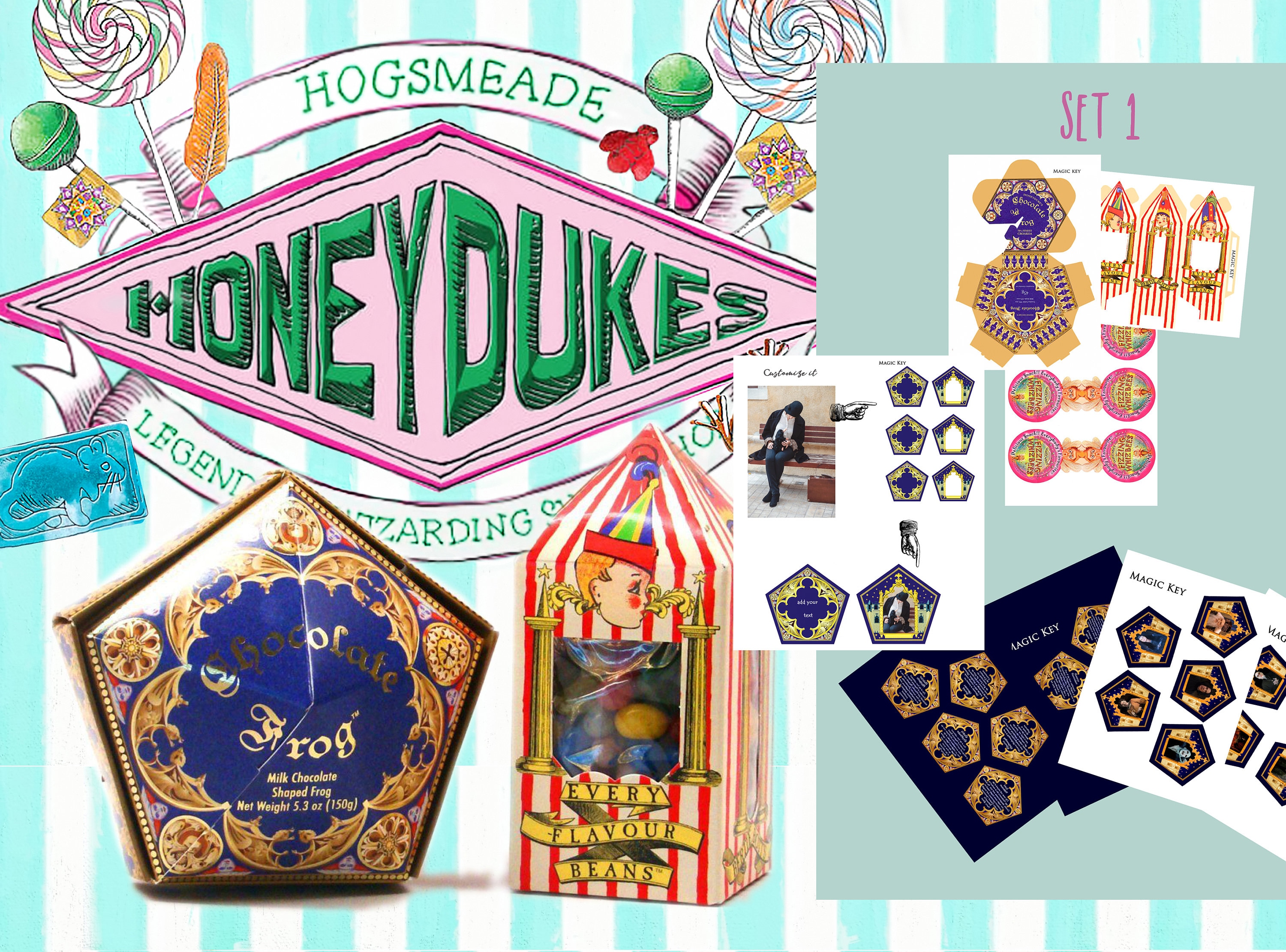 Honeydukes Original version Chocolate Frog Honeydukes labels | Etsy