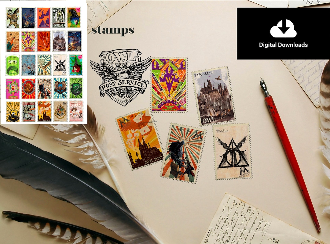 HP Printable Post Stamps Owl Post Posters Prop Replica Ornaments ...