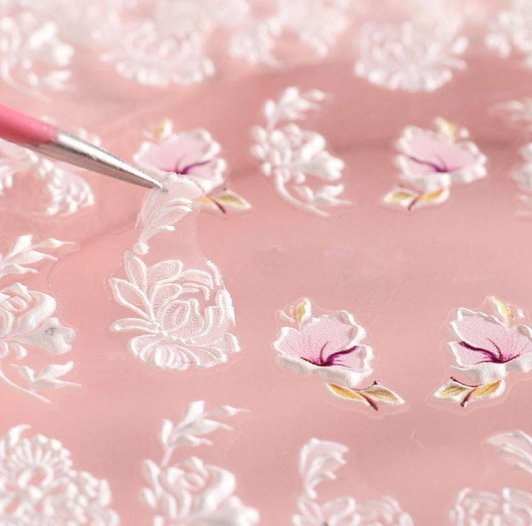 Nail Art Stickers Decals Pink Blossom Flower Self Adhesive DIY Nails - Etsy