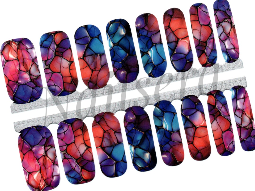 Cell Nail Wraps Nail Stickers Nail Polish Strips Nail Decals Nail Art ...