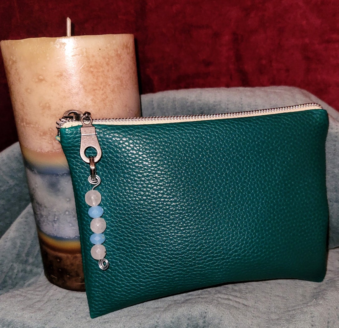 Emerald Green Faux Leather With Multi-print Lining Grab & Go Wallet - Etsy