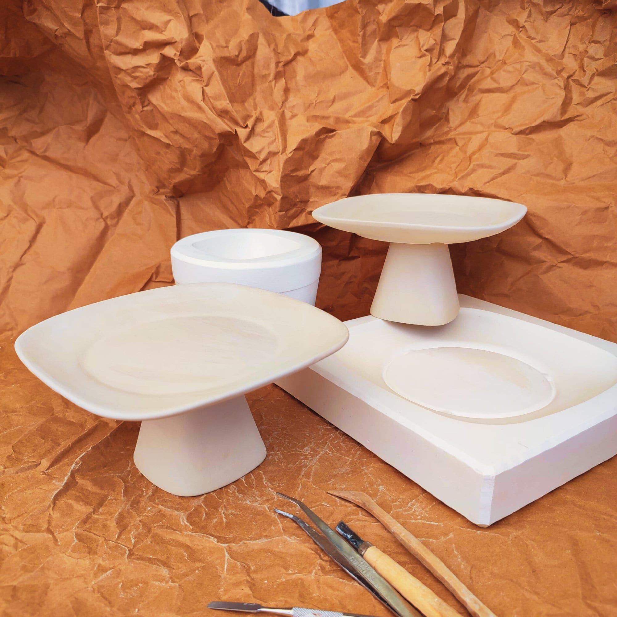 2-piece Footed Serving Plate; Plaster Molds for Slip-casting Ceramic ...