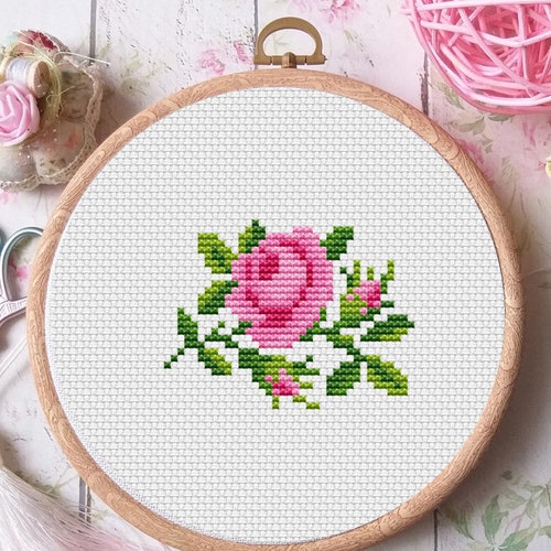 Small Flower Cross Stitch Pattern Modern Folk Scandinavian | Etsy
