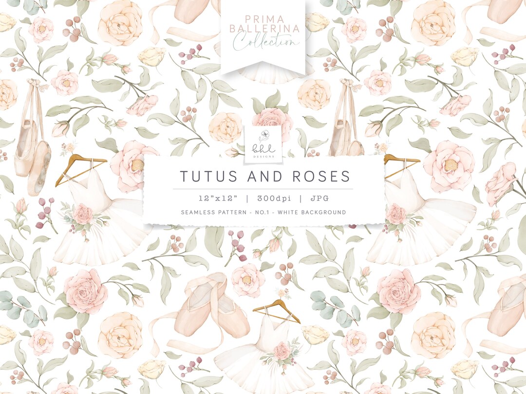 Prima Ballerina Collection Tutus Roses 300dpi Seamless - Etsy