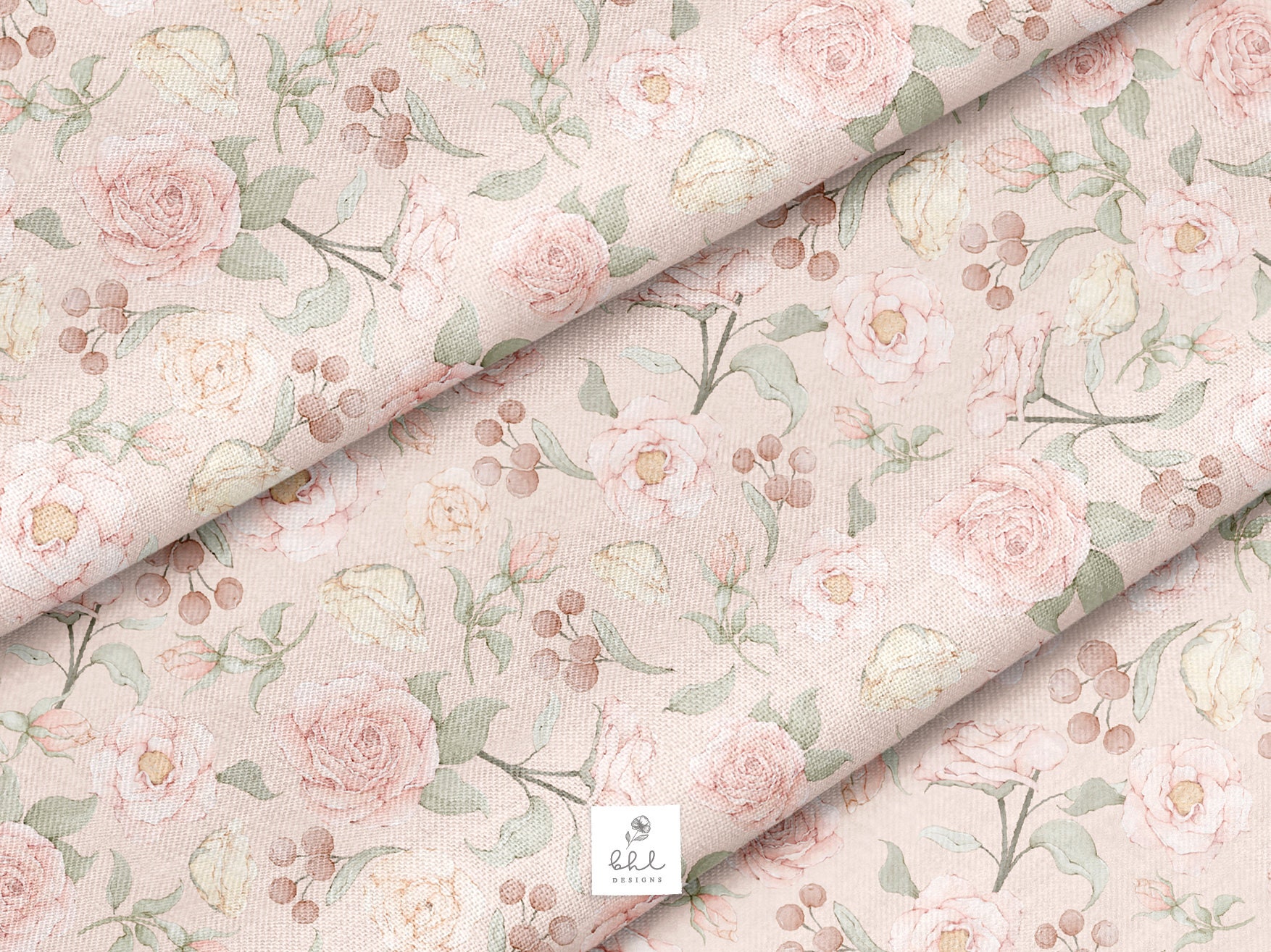 Ditsy Roses on a Peach Background Floral Design Feminine Kids Wear Baby ...