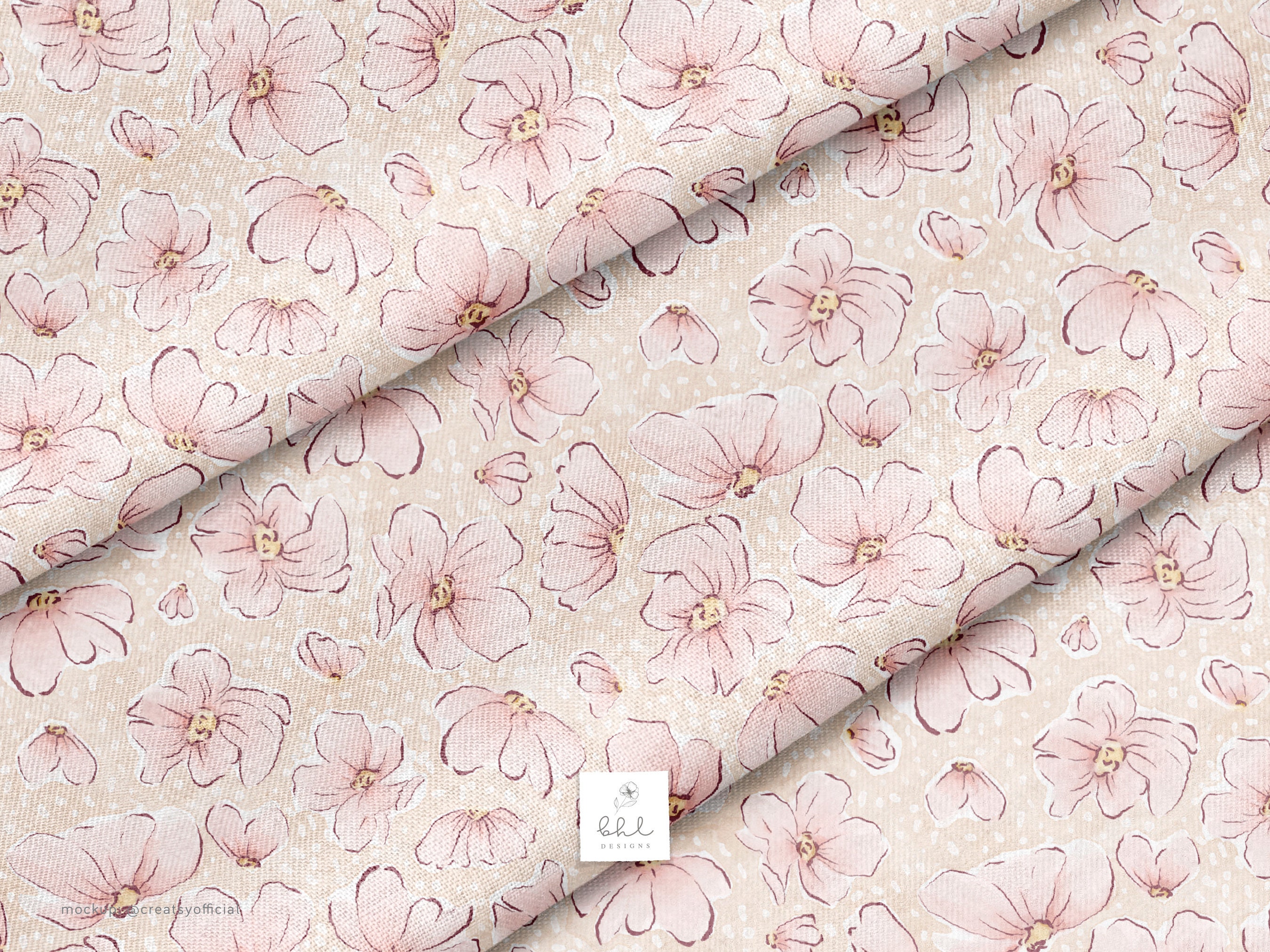 Free Floating Dusty Pink Seamless Pattern Floral - Etsy