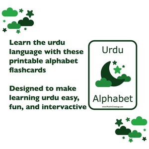 Urdu Alphabet Flashcards, Digital Urdu Alphabet Flashcards, Printable ...