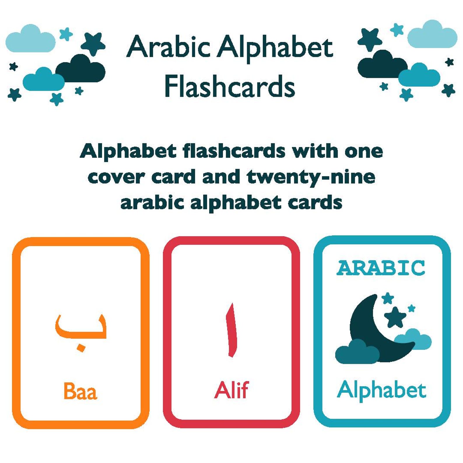 Arabic Alphabet Flashcards, Digital Arabic Alphabet Flashcards ...