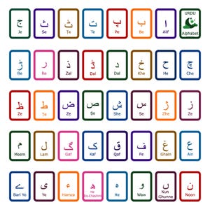 Urdu Alphabet Flashcards, Digital Urdu Alphabet Flashcards, Printable ...