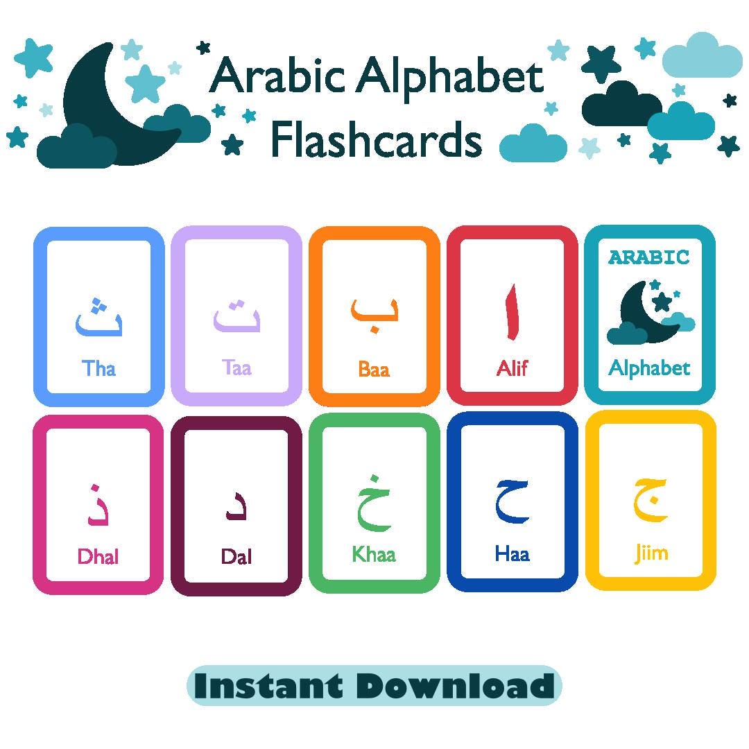 Arabic Alphabet Flashcards, Digital Arabic Alphabet Flashcards ...