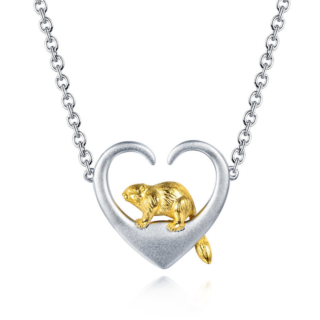 Marmot Heart Pendant in 925 Silver by White Alpina - Etsy