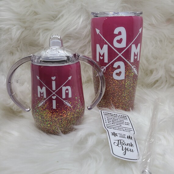 Mommy And Me Tumbler Set Moma And Mini Tumbler Mom Tumblers Etsy