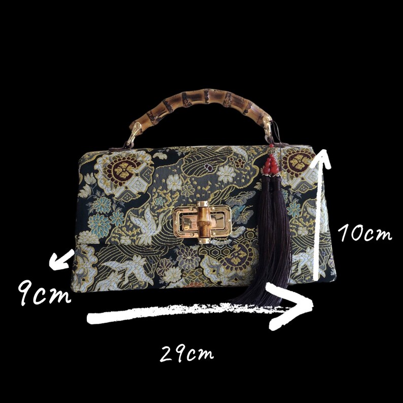 Japanese Style Trendy Purse With Gold Ocean Waves Pattern - Etsy