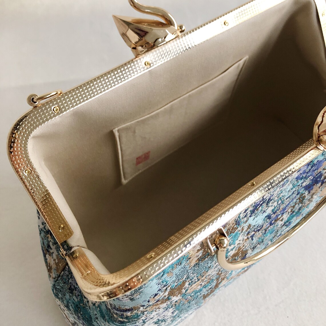 Vintage Cheongsam Style Kiss Lock Handbag With Ocean Oil - Etsy