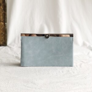 Blue Sky / Bright Blue PU Leather Kiss Lock Wallet the Small Handbag ...