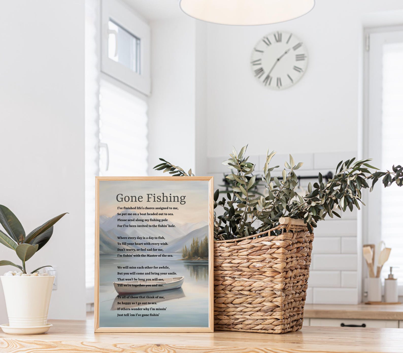 Gone Fishing Poem Ready to Print, Memorial Table Poem, Remembrance Poem ...