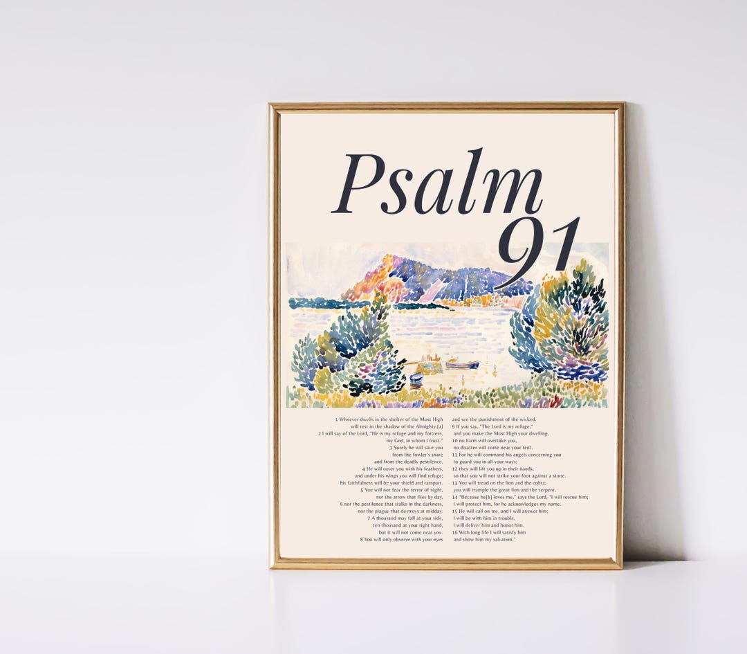 Psalm 91 Scripture Print: Modern Christian Wall Art (digital Download ...