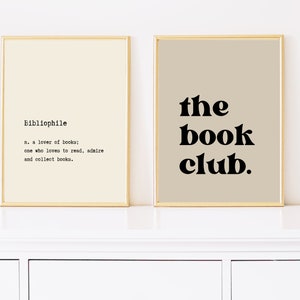Books Gallery Wall Set of 10, Book Readers Wall Art, the Book Club Wall ...