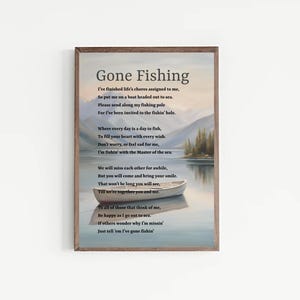 Gone Fishing Poem Ready to Print, Memorial Table Poem, Remembrance Poem ...