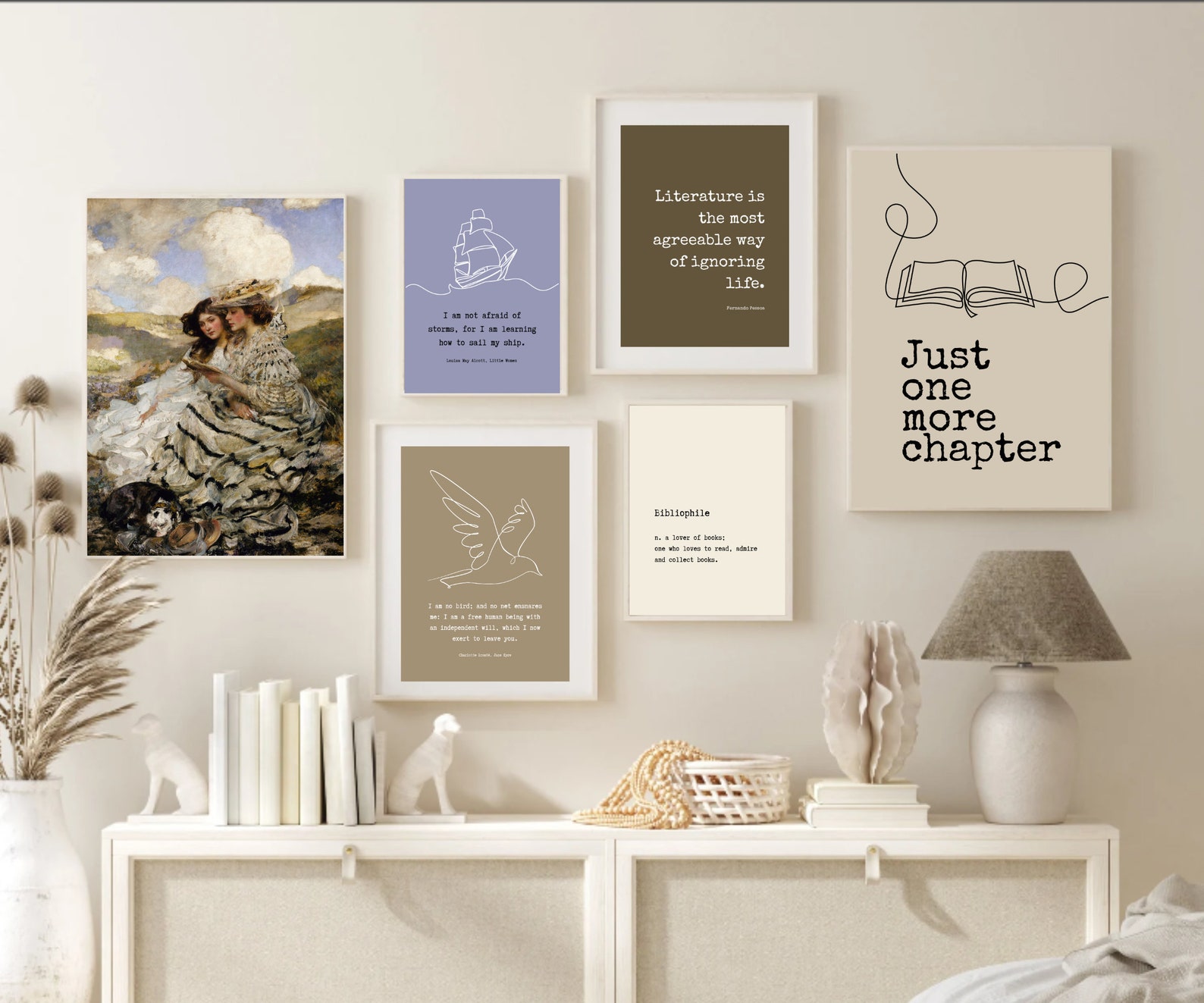 Books Gallery Wall Set of 10, Book Readers Wall Art, the Book Club Wall ...