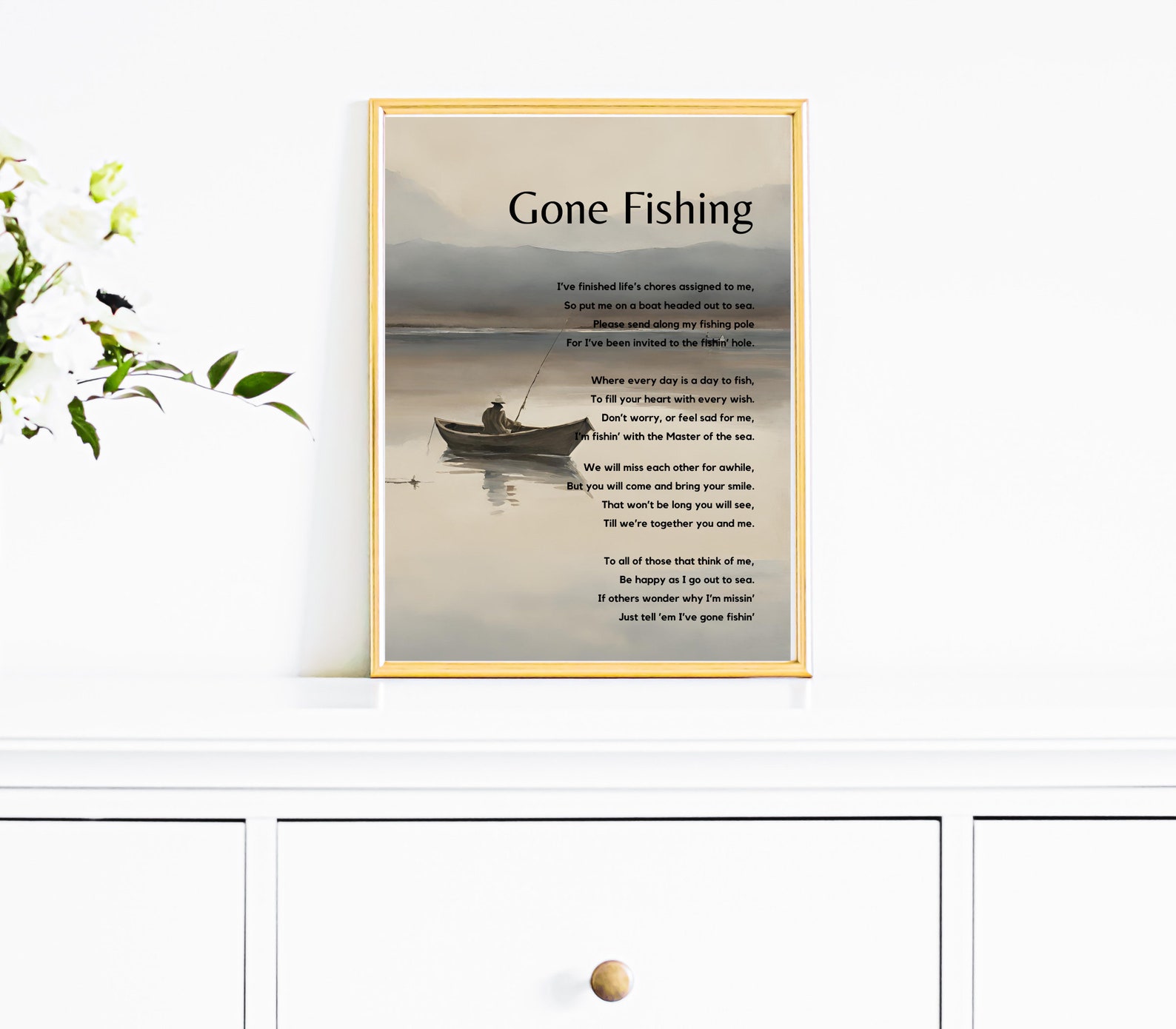 Gone Fishing Poem Ready to Print, Memorial Table Poem, Remembrance Poem ...