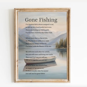 Gone Fishing Poem Ready to Print, Memorial Table Poem, Remembrance Poem ...
