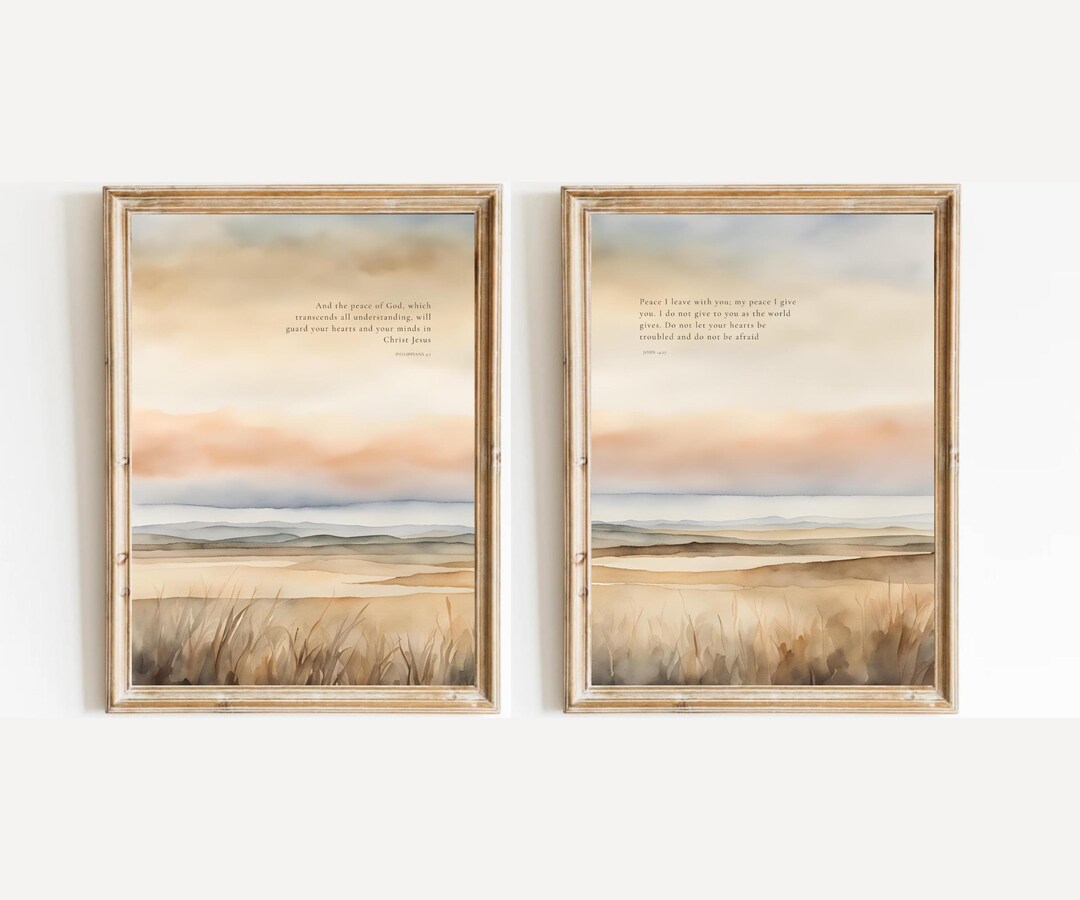 Christian Bible Verse Watercolor Art Print Set (digital Download) - Etsy