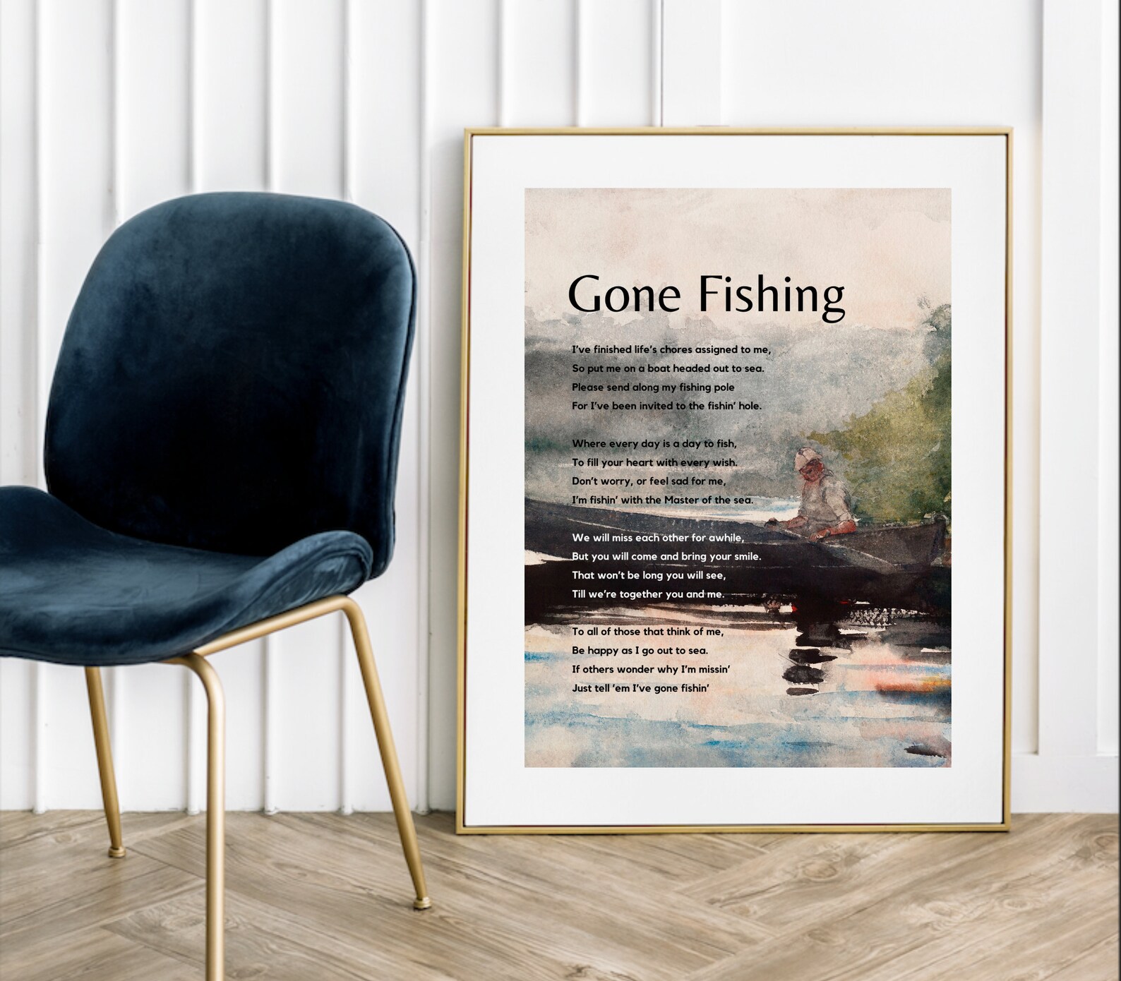 Gone Fishing Poem Ready to Print, Memorial Table Poem, Remembrance Poem ...