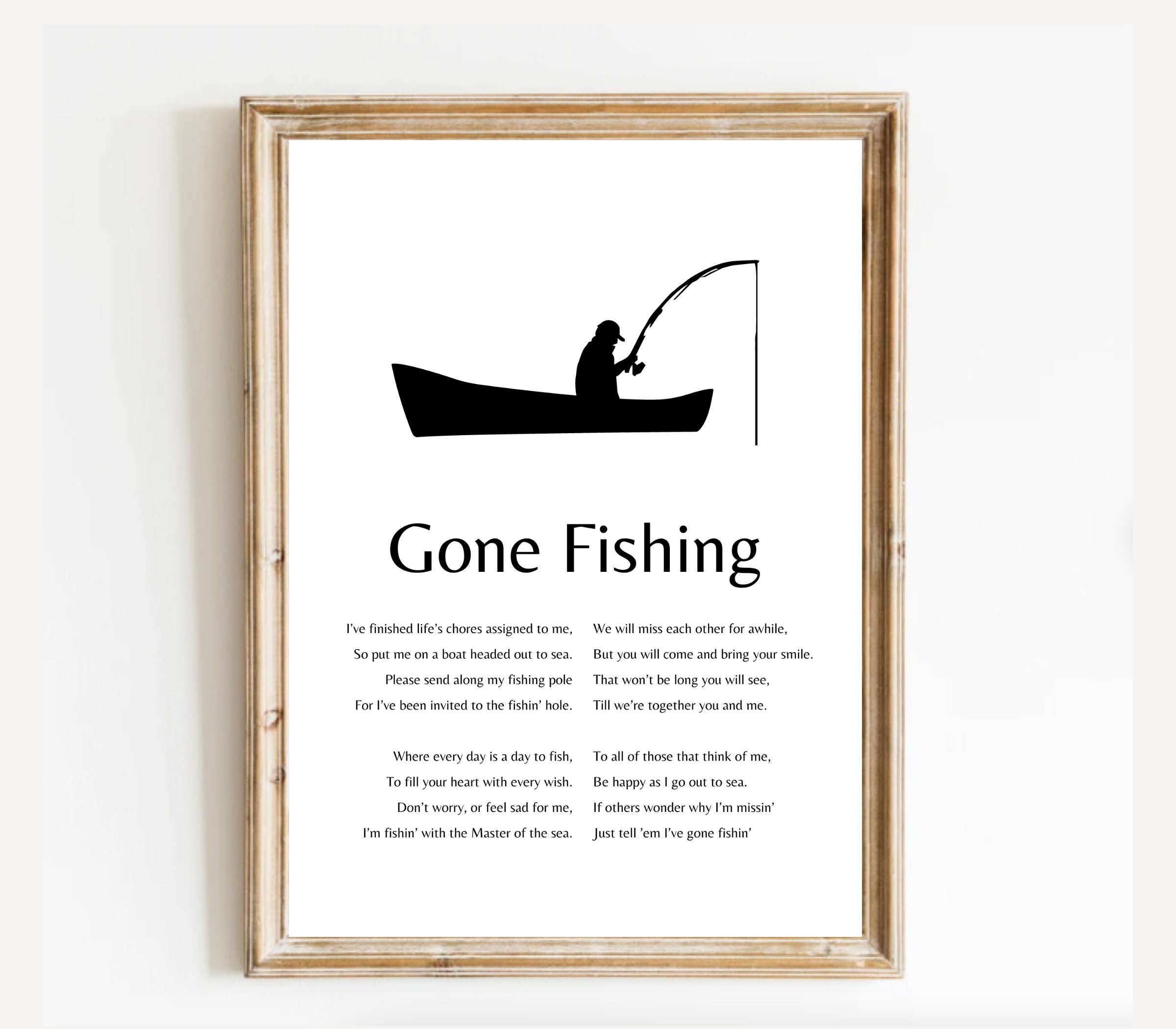 Gone Fishing Poem Ready to Print, Memorial Table Poem, Remembrance Poem ...