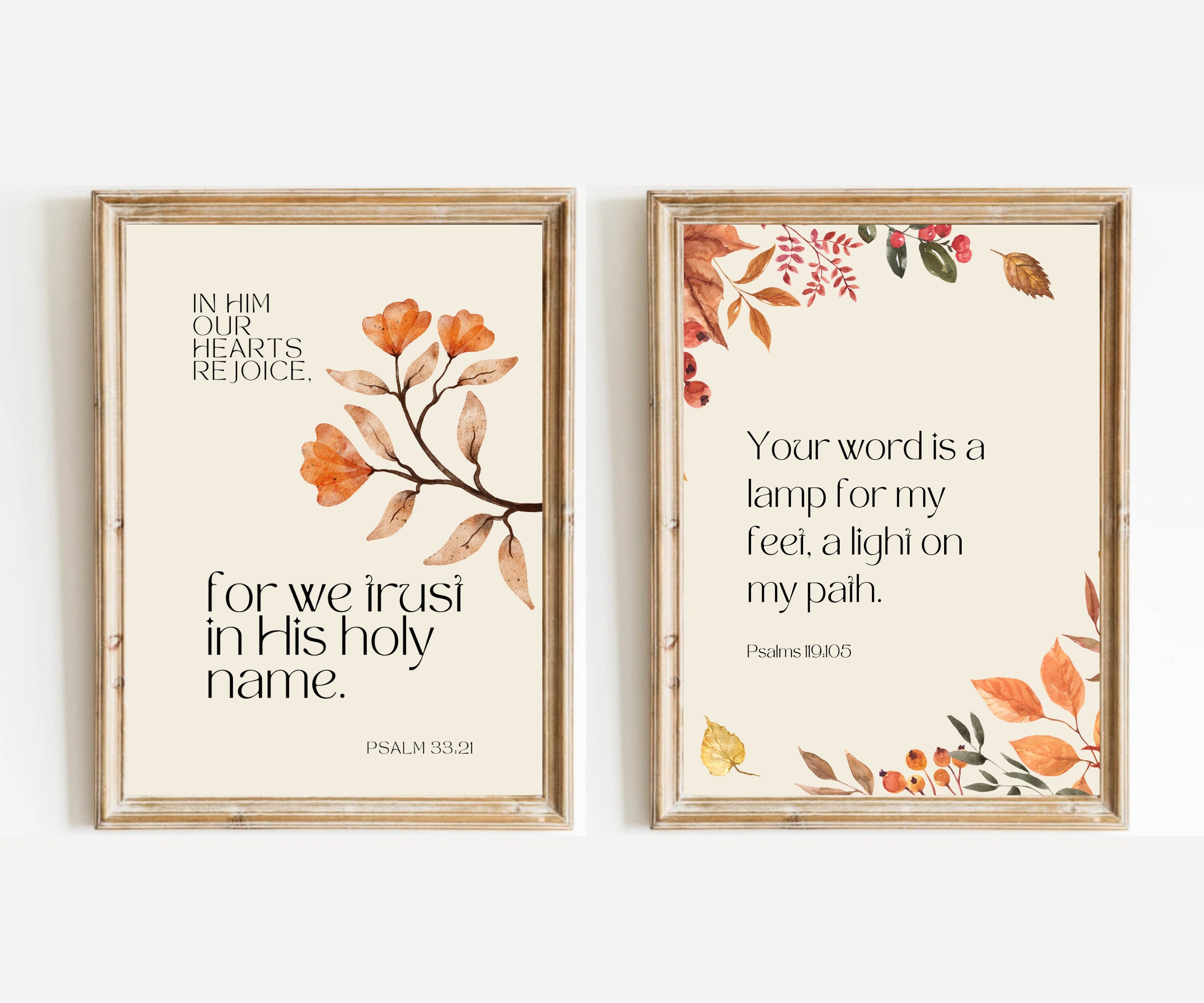 Fall Bible Verse Wall Art Set of 6, Scripture Wall Art, Christian ...