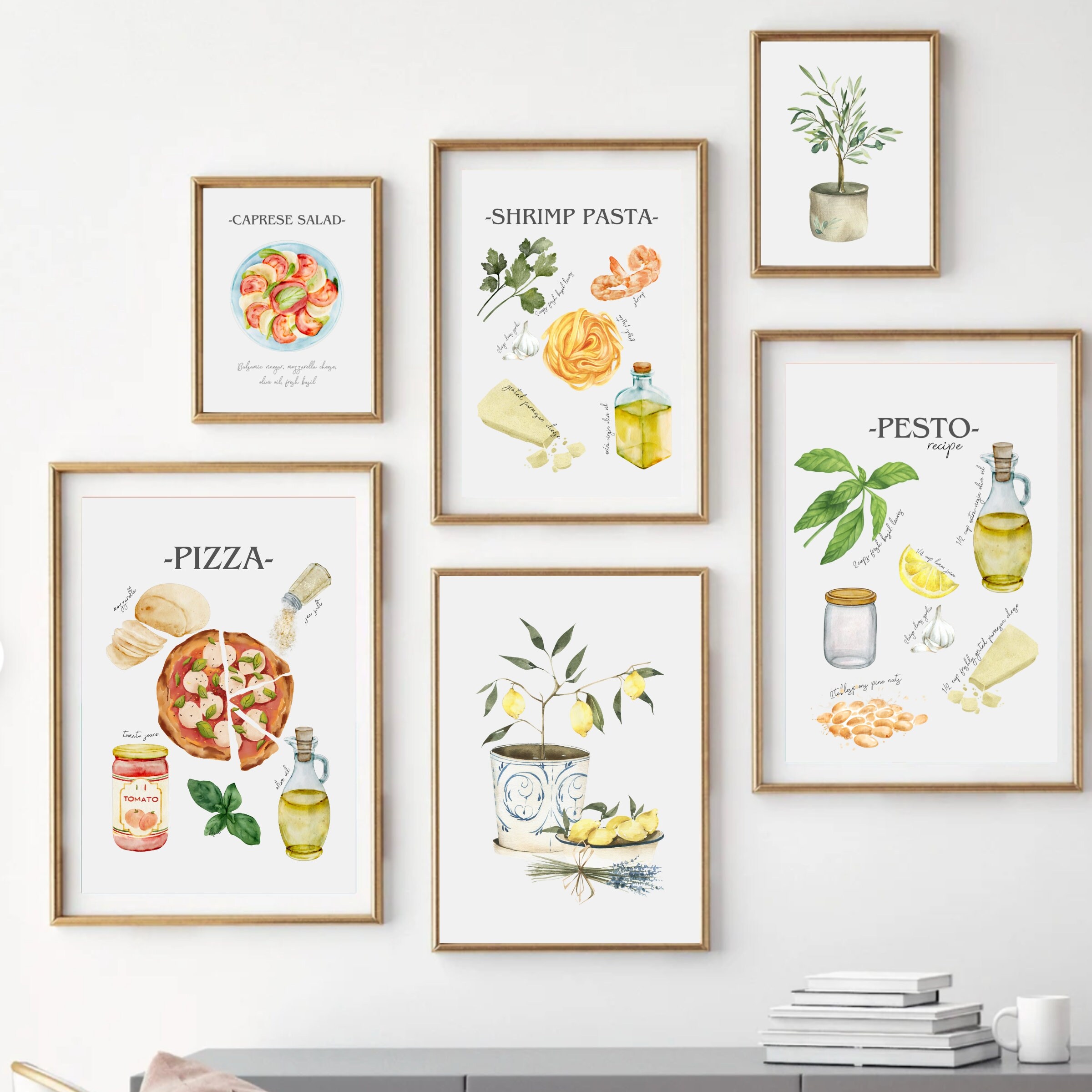 Kitchen Print Set of 8 PRINTABLES Kitchen Wall Art Kitchen Gallery Wall ...