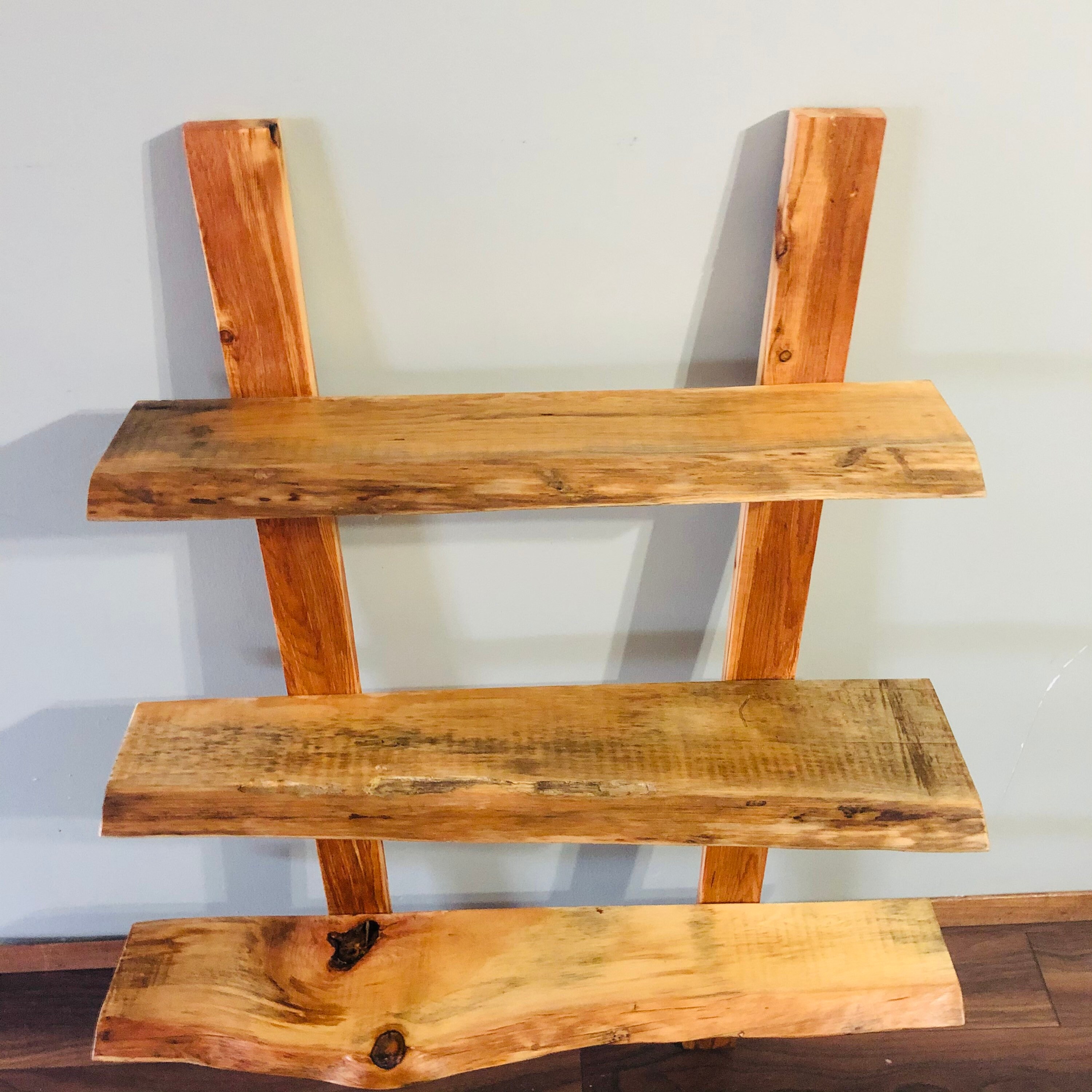 Live edge ladder shelf store