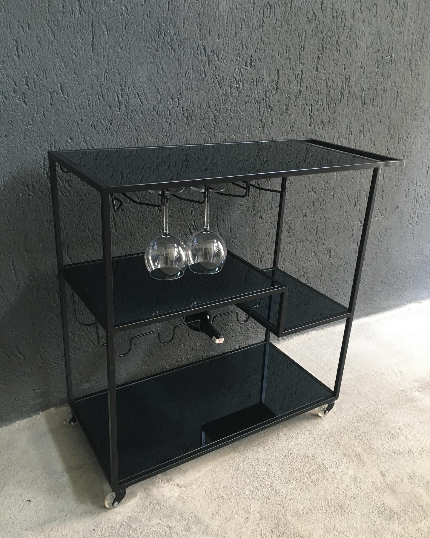 Metal Service Trolley, Modern Bar Cart, Dinner Trolley, Cocktail Bar ...