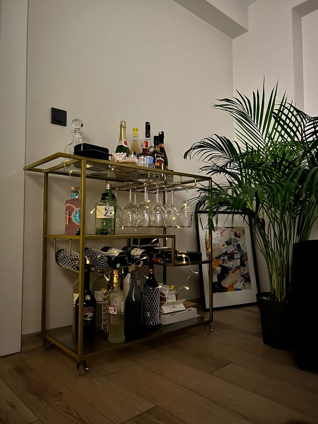 Metal Service Trolley Modern Bar Cart Dinner Trolley Cocktail - Etsy