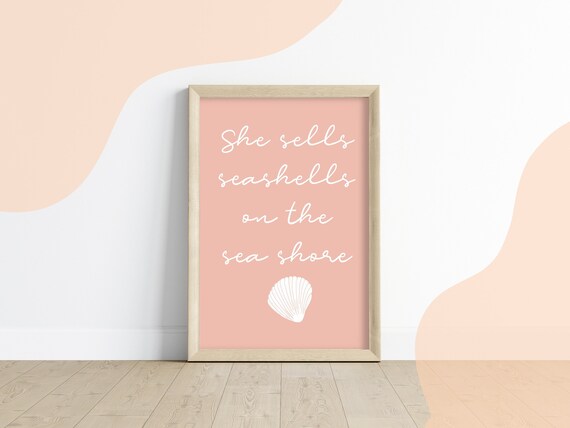 Shell Print Quotes Seashell Quote, Coastal Wall Print Quote, Beach
