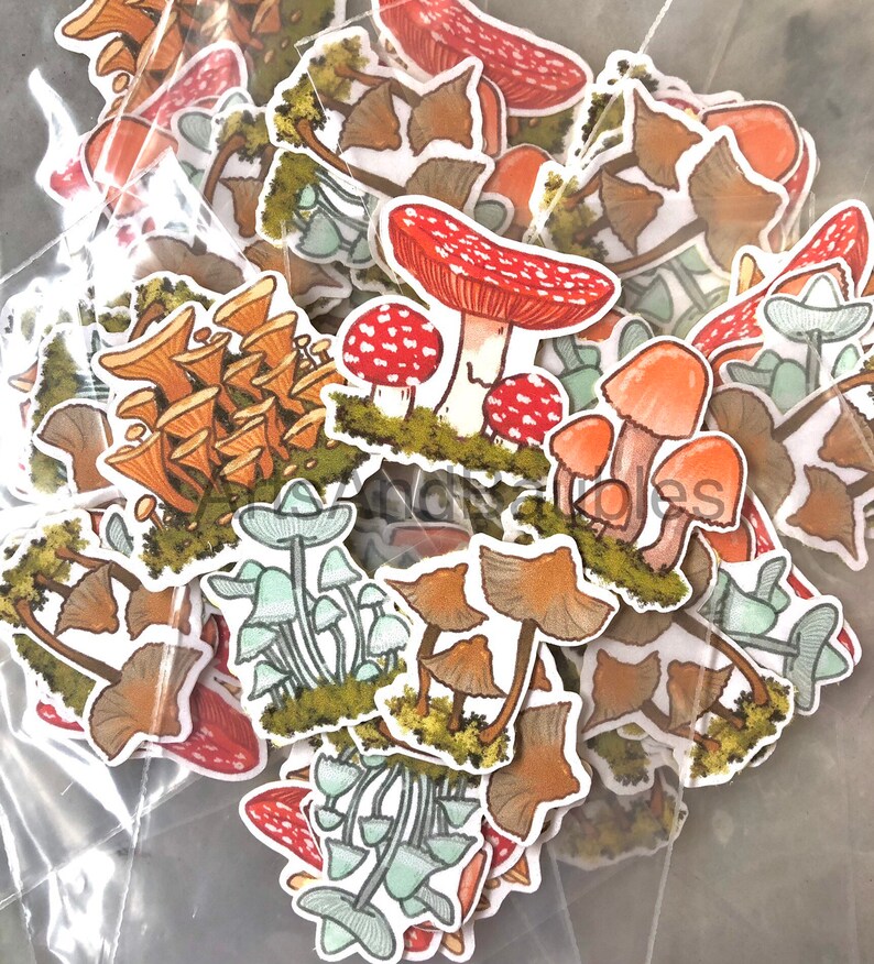 Mushroom (10) Sticker Pack 1.5x1.5in. - Etsy