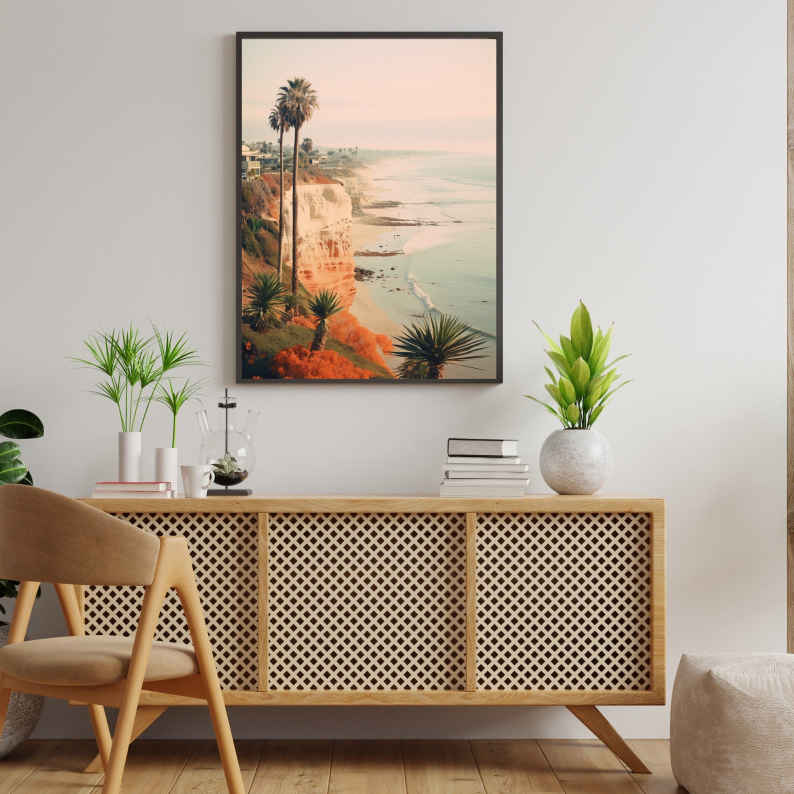 California Coastline Poster, Serene Beach Wall Art, Majestic Coastal ...