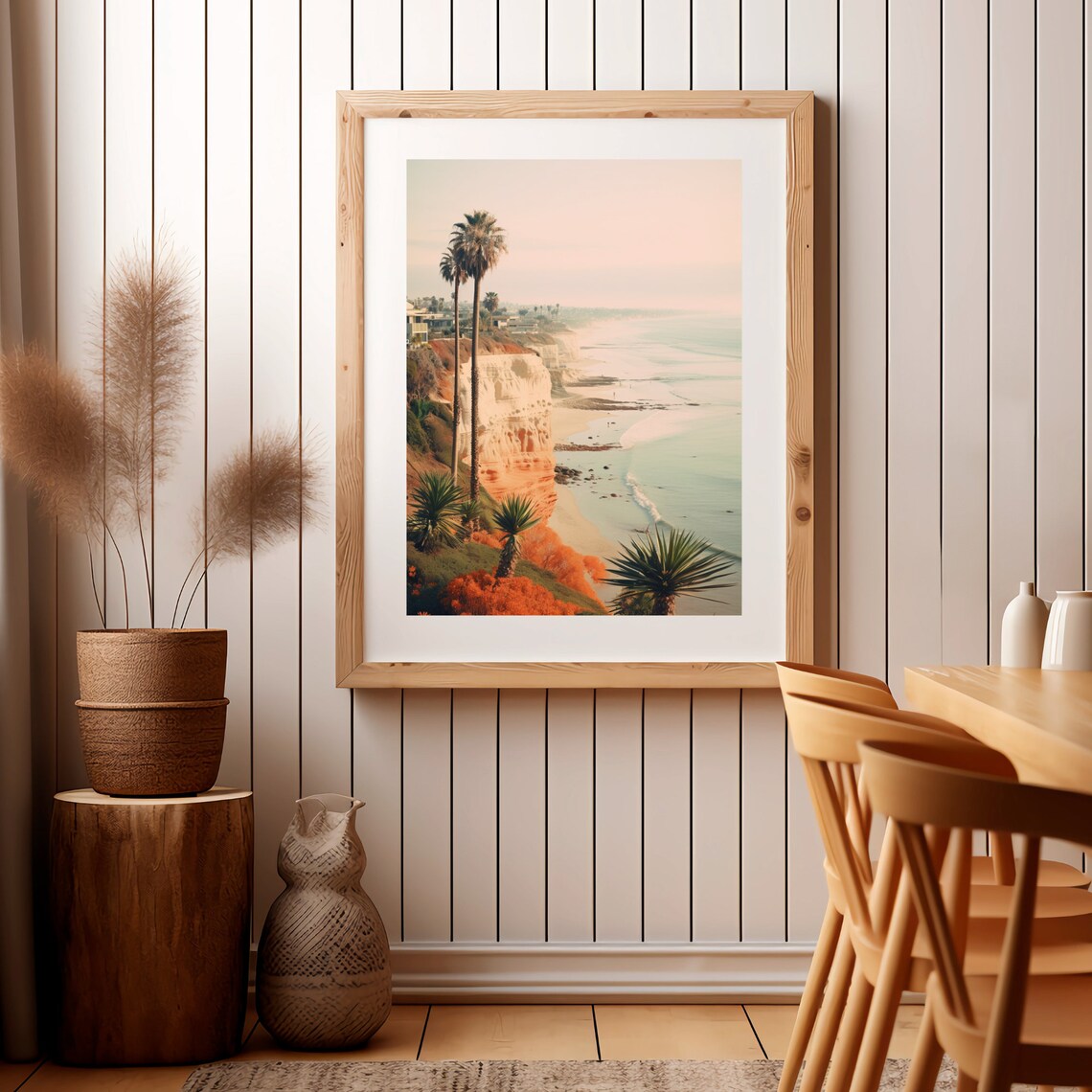 California Coastline Poster, Serene Beach Wall Art, Majestic Coastal ...