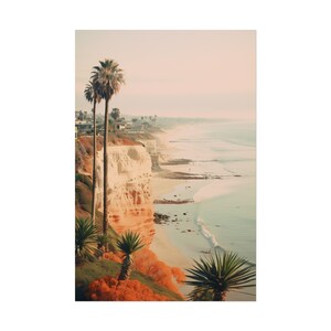 California Coastline Poster, Serene Beach Wall Art, Majestic Coastal ...