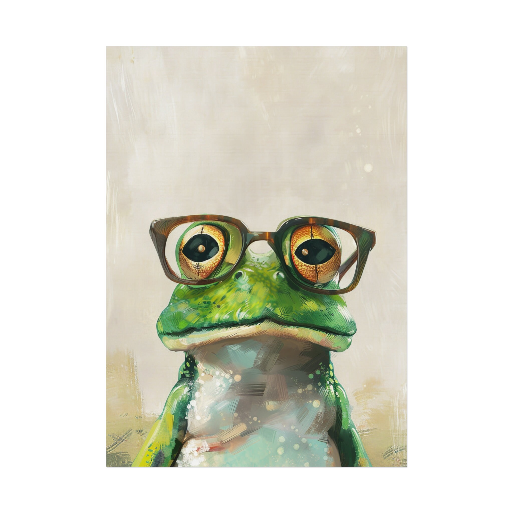 Intellectual Frog Poster, Quirky Wall Art, Scholarly Amphibian Decor ...