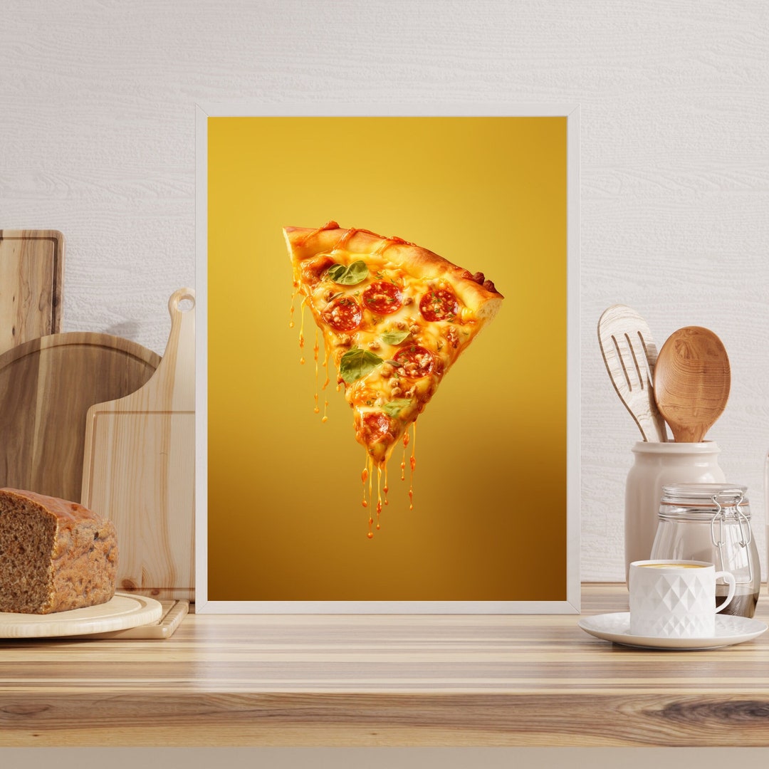 Pizza Poster, Unique Food Art for Kitchen or Dining Room, Modern Pizza ...