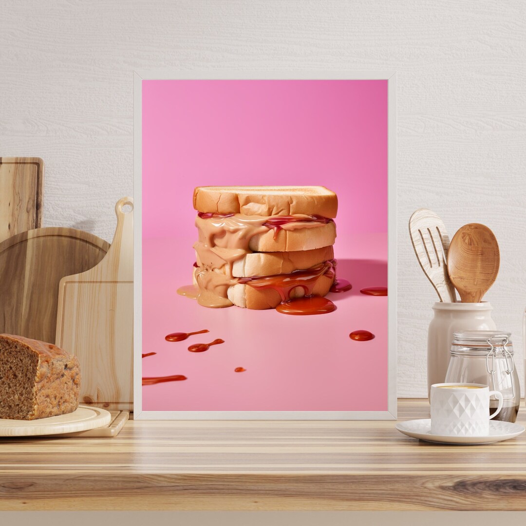 Peanut Butter Jelly Poster, Vintage-inspired Kitchen Art, Fun PB&J Wall ...