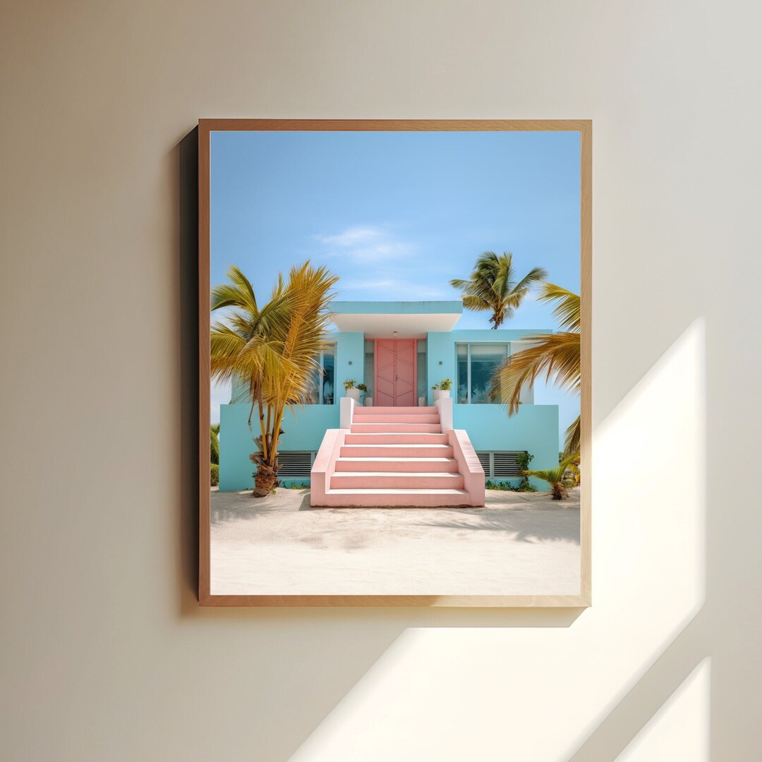Beach House Poster, Coastal Wall Art, Ocean Print, Nautical Home Decor ...