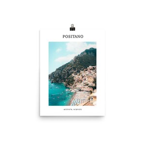 Positano Poster Amalfi Coast Wall Print Italy Travel Gift - Etsy