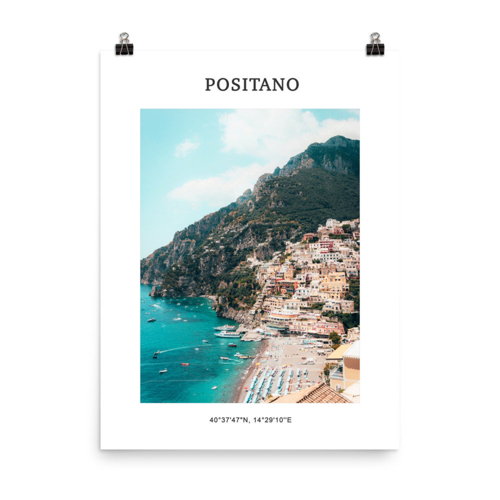 Positano Poster Amalfi Coast Wall Print Italy Travel Gift - Etsy